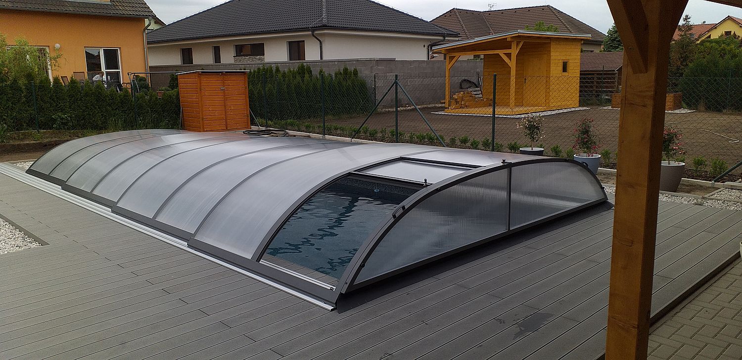 Schiebehalle Marlos Compact anthrazit 4,30 x 8,54 x 0,88 m ...